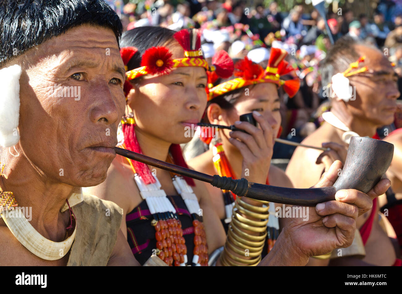 Members of the Samdom-Tribe taking part of the program at Hornbill ...