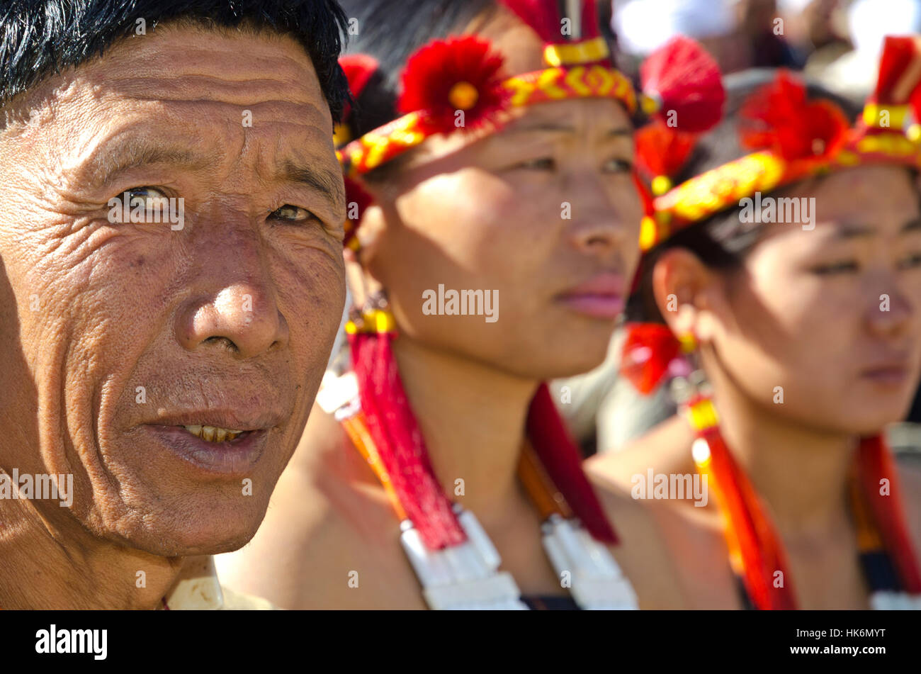 Members of the Samdom-Tribe taking part of the program at Hornbill ...