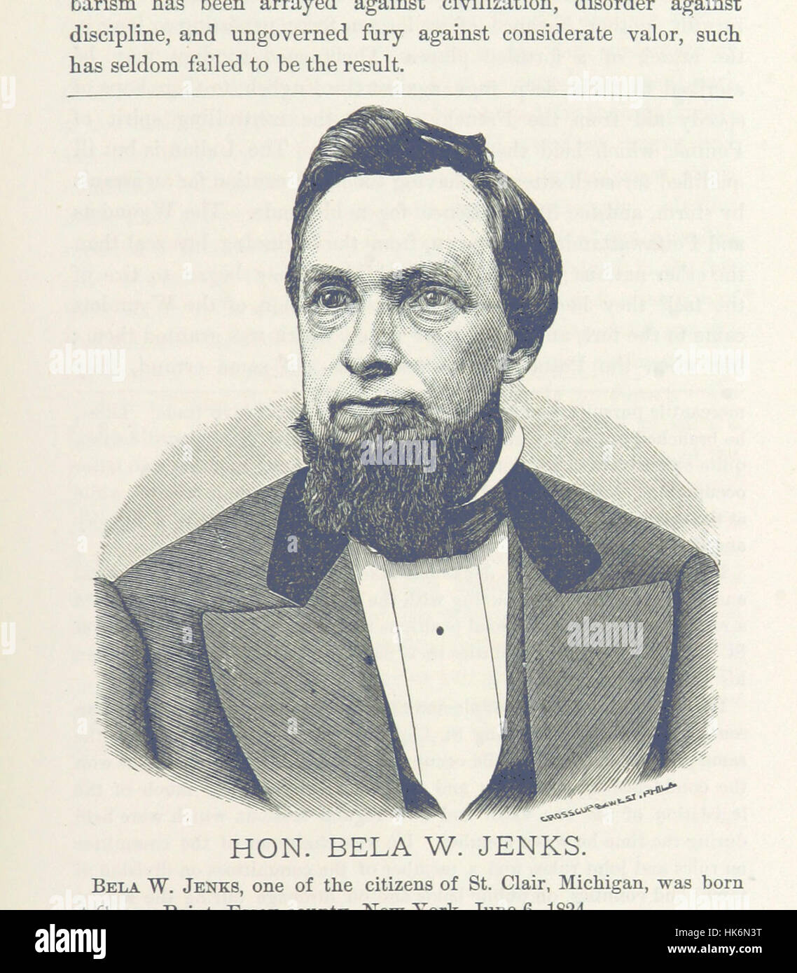 An illustration from the 'General History of the State of Michigan ...