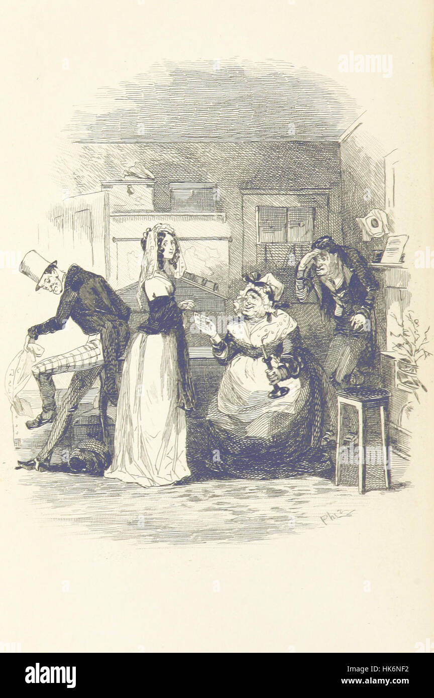 An illustration from 'Works of Charles Dickens,' showcasing a scene ...
