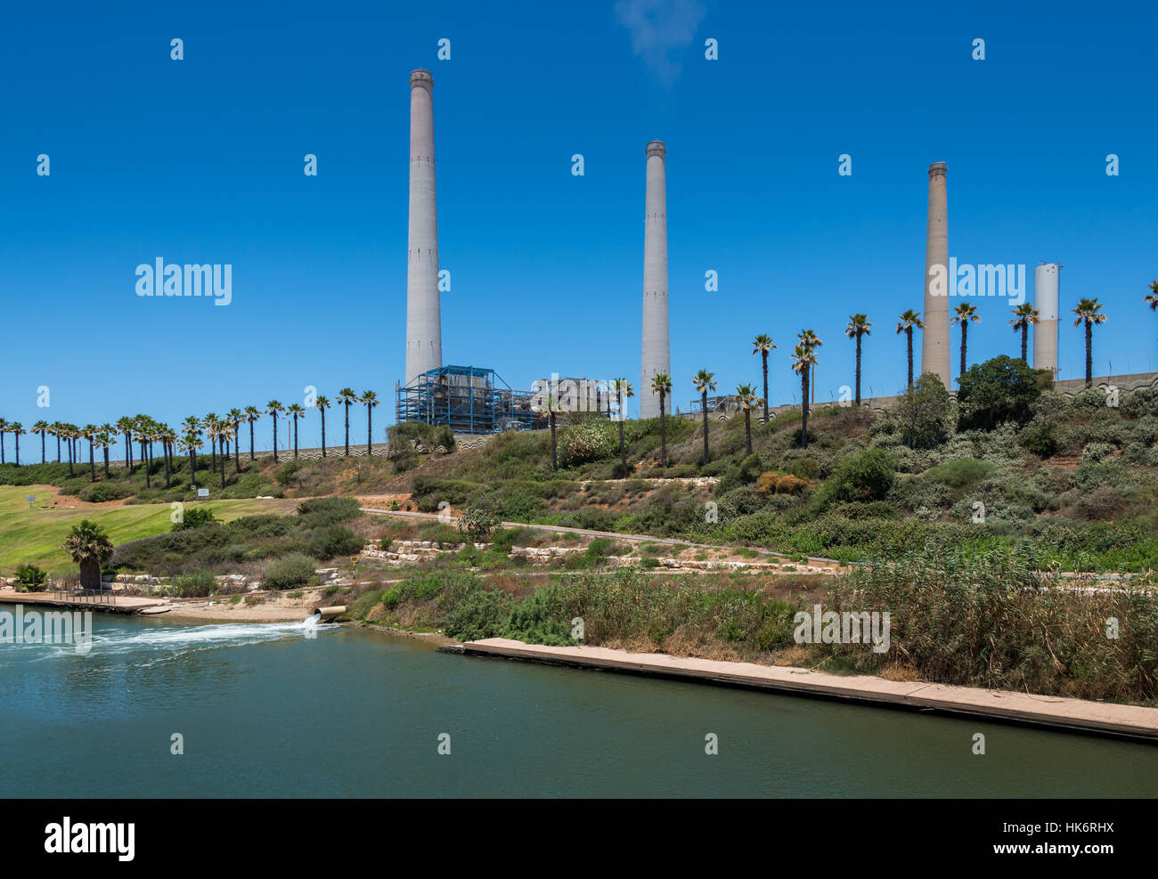 Hadera River Park next to Orot Rabin power station Stock Photo - Alamy