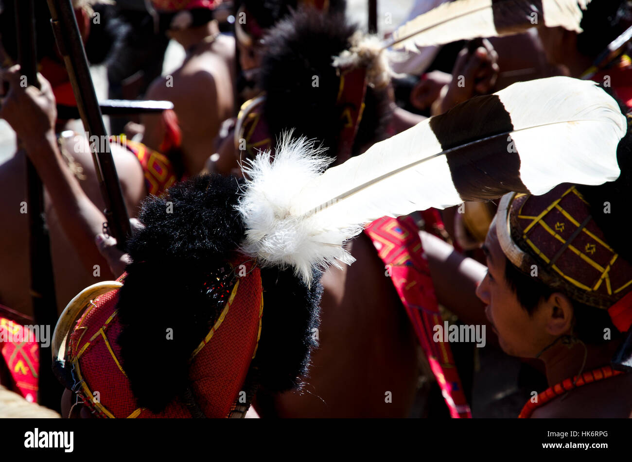 Details of the dresses of Phom tribe at Hornbill Festival Stock Photo ...