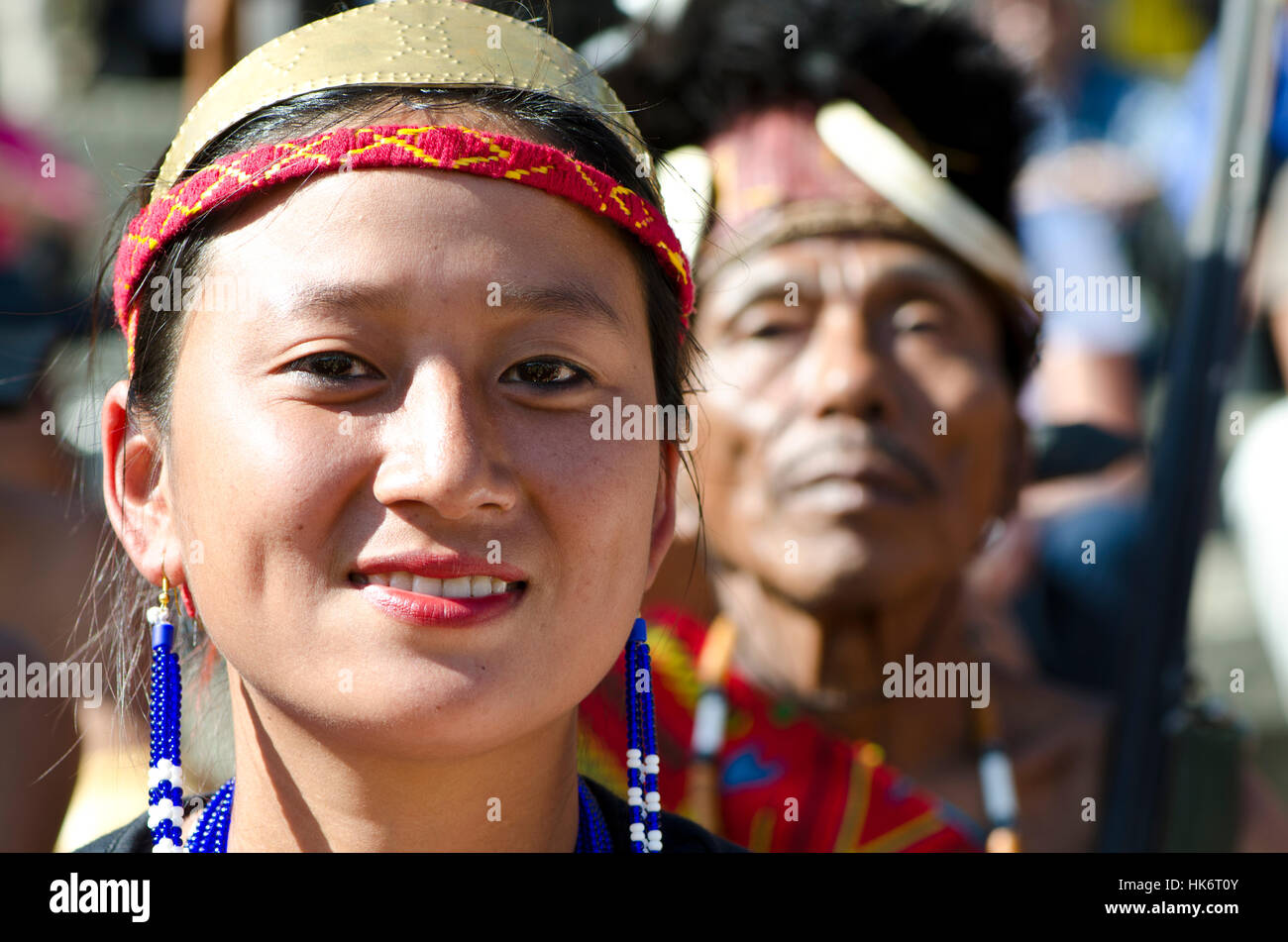 Ladies of the Phom tribe waiting to perform ritual dances at Hornbill ...