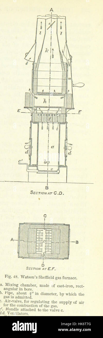 An illustration from 'Metallurgy,' showing the process of metal ...