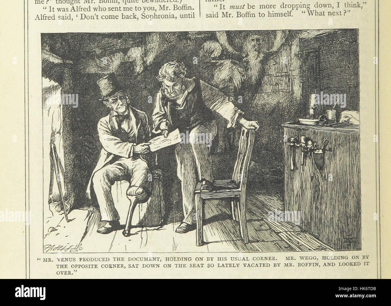 An illustration from 'The Works of Charles Dickens,' displaying a scene ...