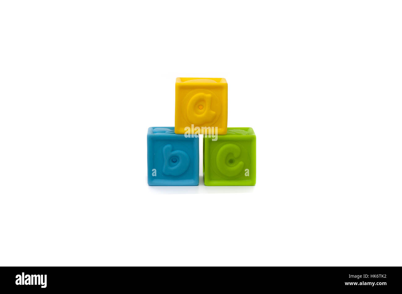 Pyramid of Colored Play Blocks with letters Stock Photo - Alamy