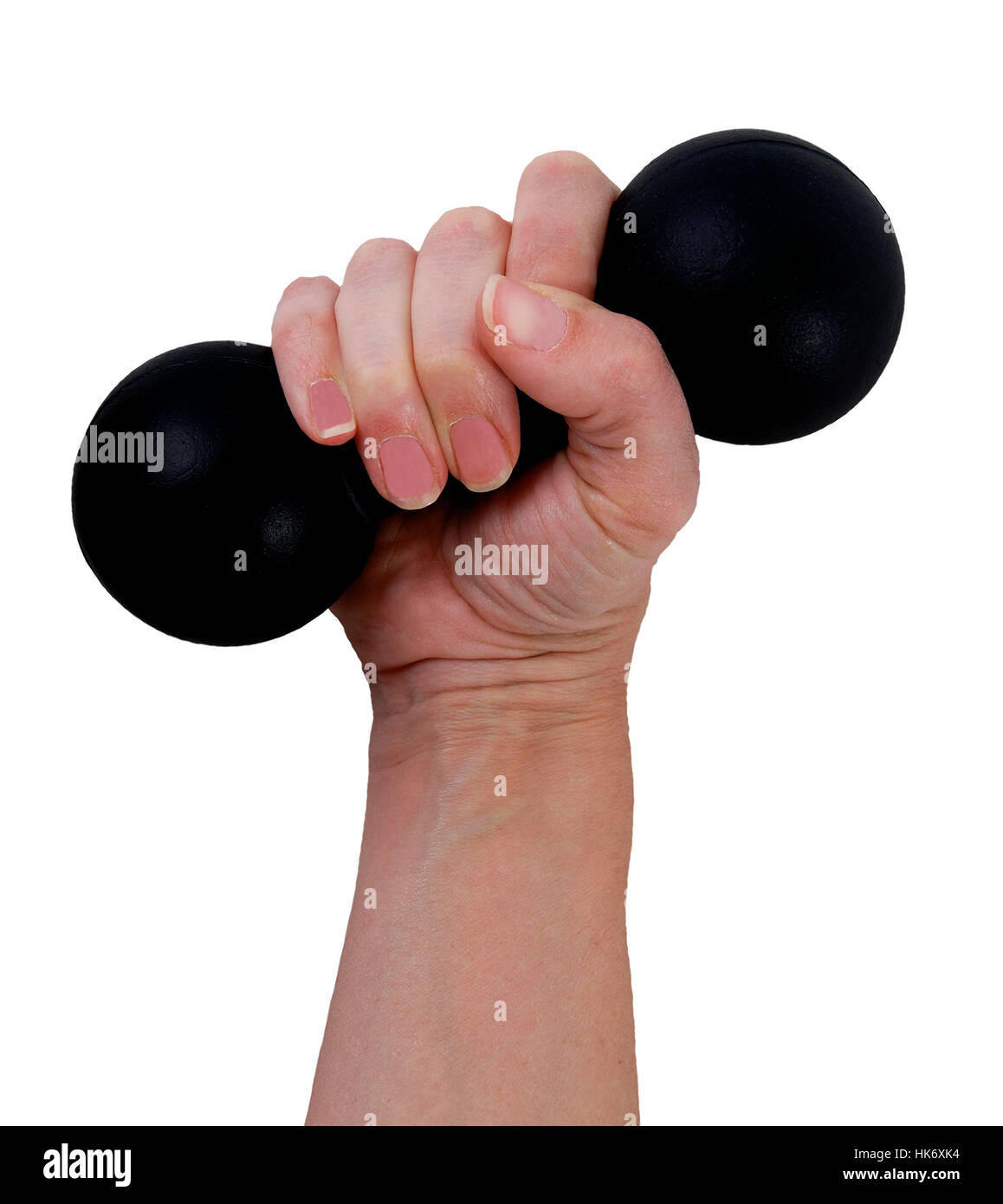 Woman's hand lifting weight isolated Stock Photo - Alamy