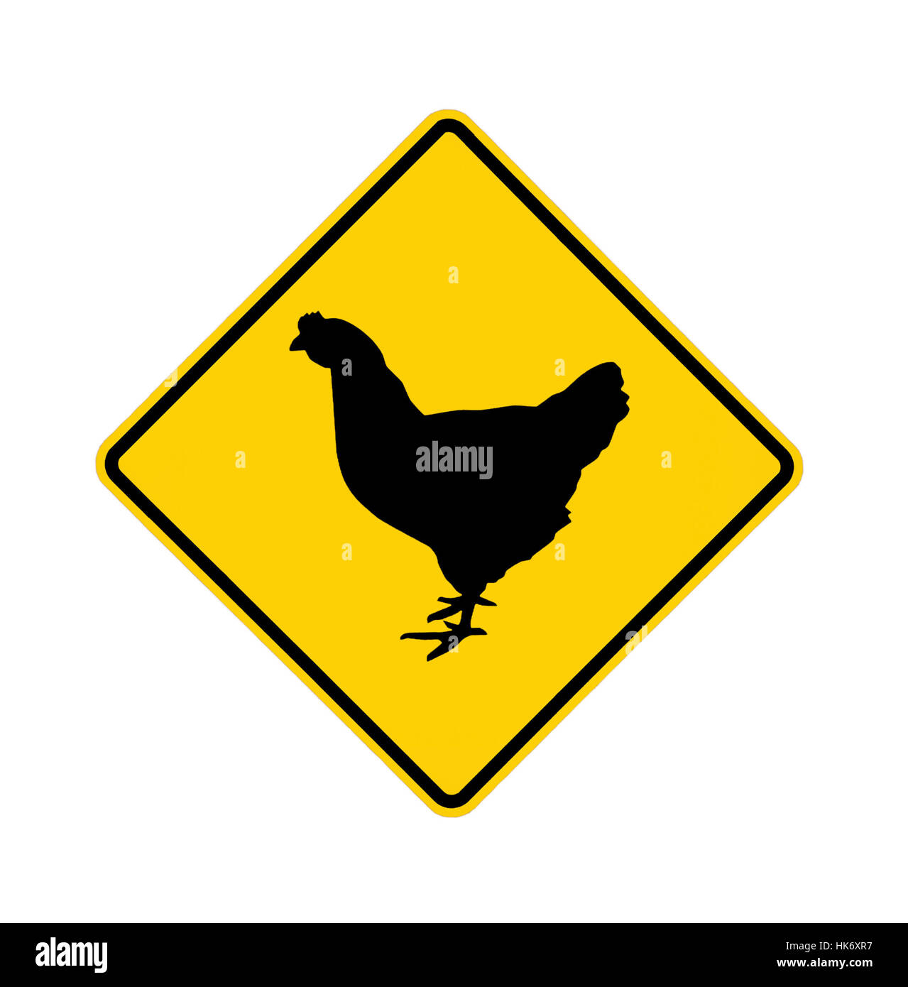 road sign - chicken crossing Stock Photo - Alamy