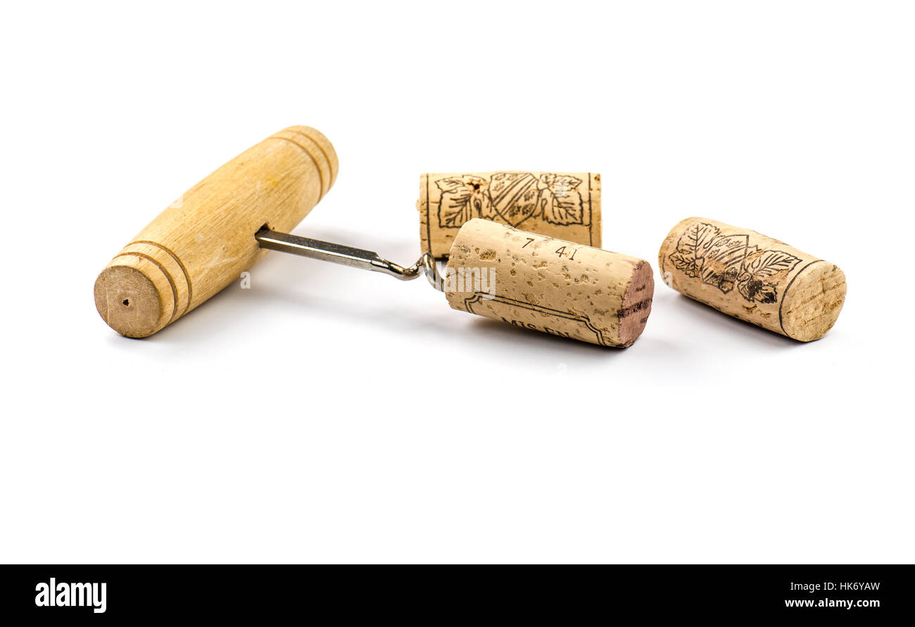 Corkscrew isolated on white Stock Photo - Alamy