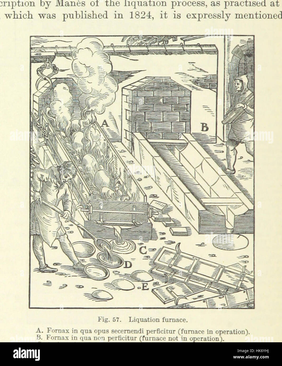 An illustration from 'Metallurgy,' showcasing the process of extracting ...