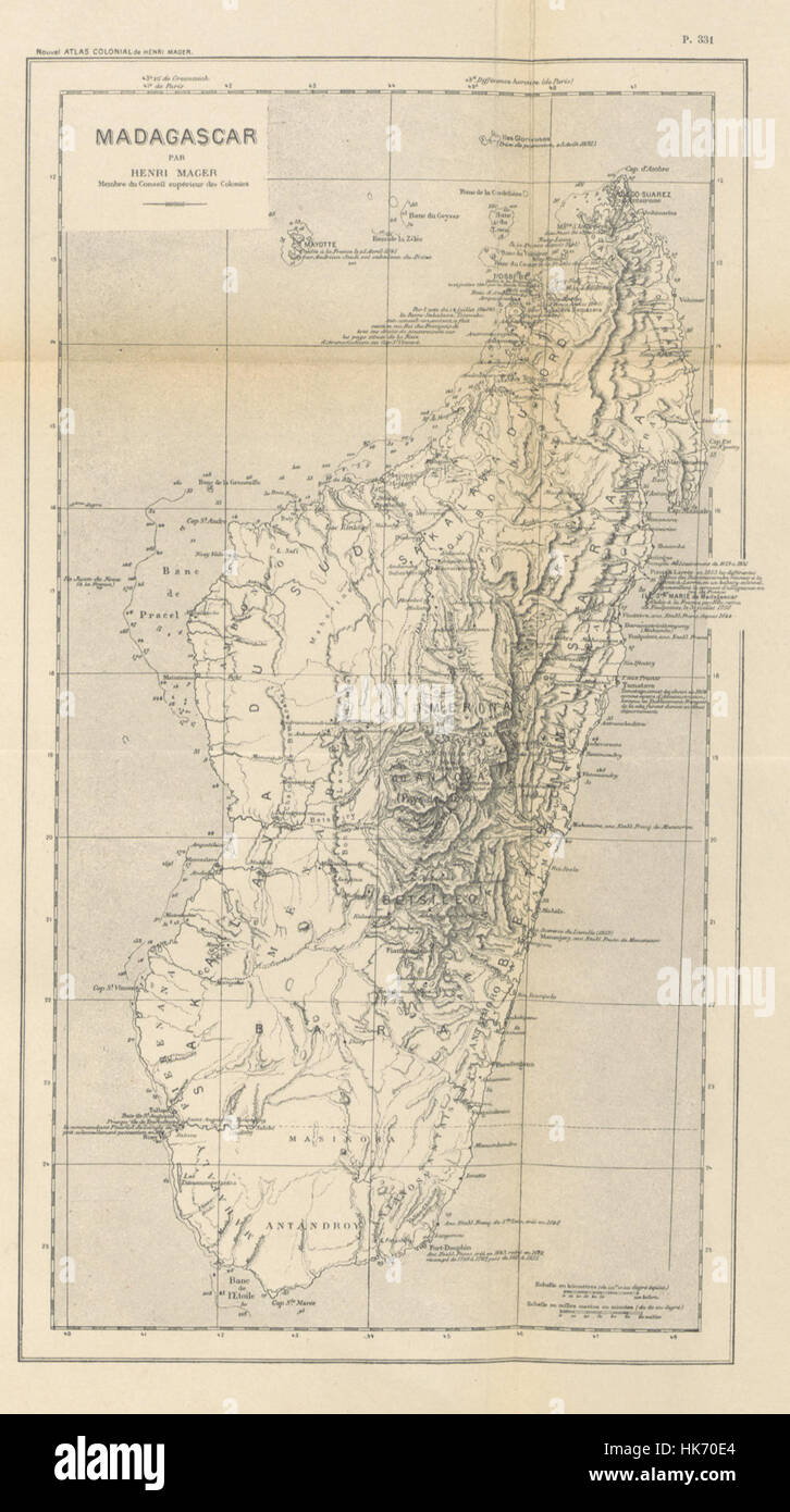 Illustration from 'Nos colonies', showing life in Madagascar during the ...
