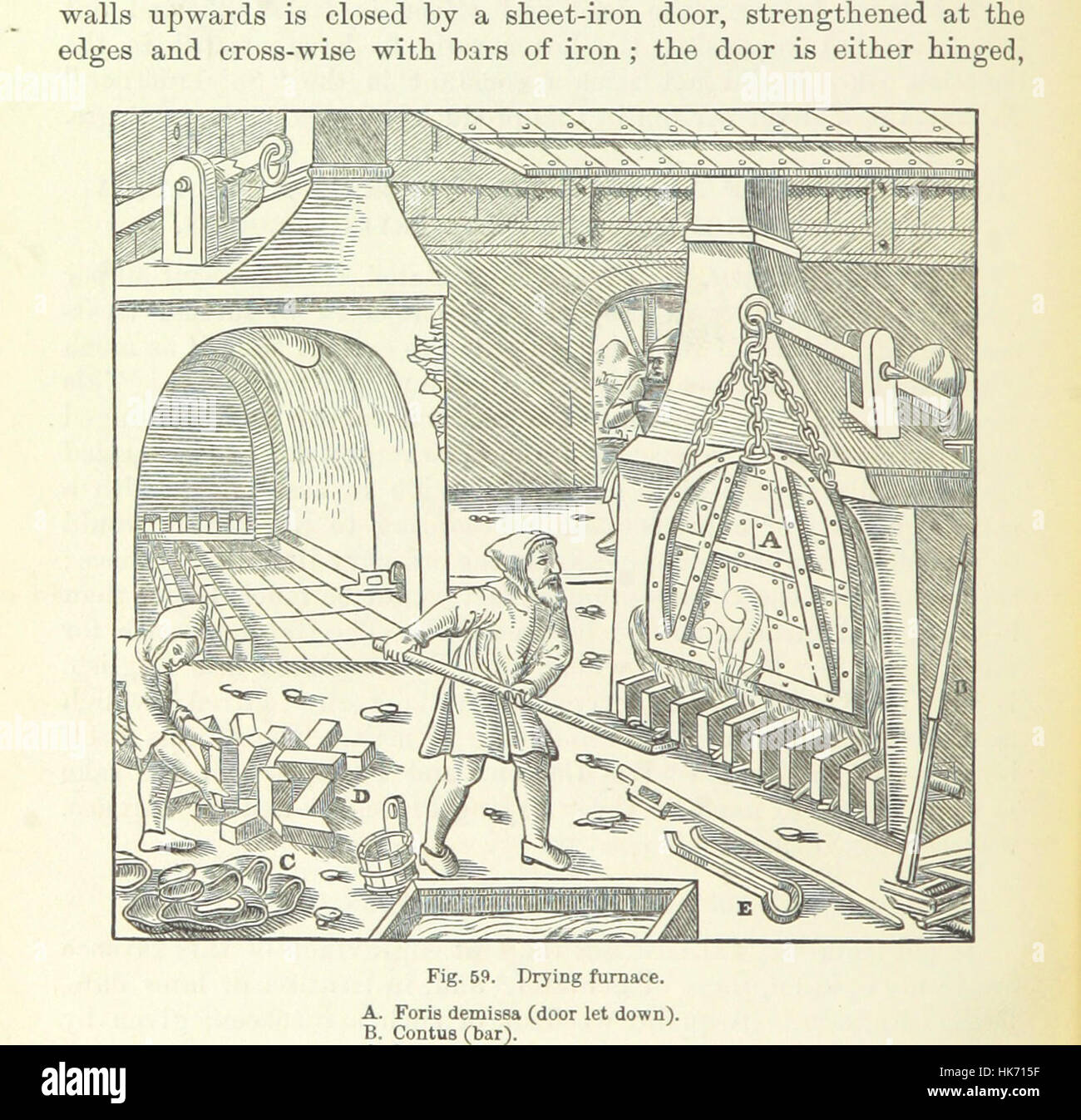 Illustration from 'Metallurgy', explaining the process of extracting ...