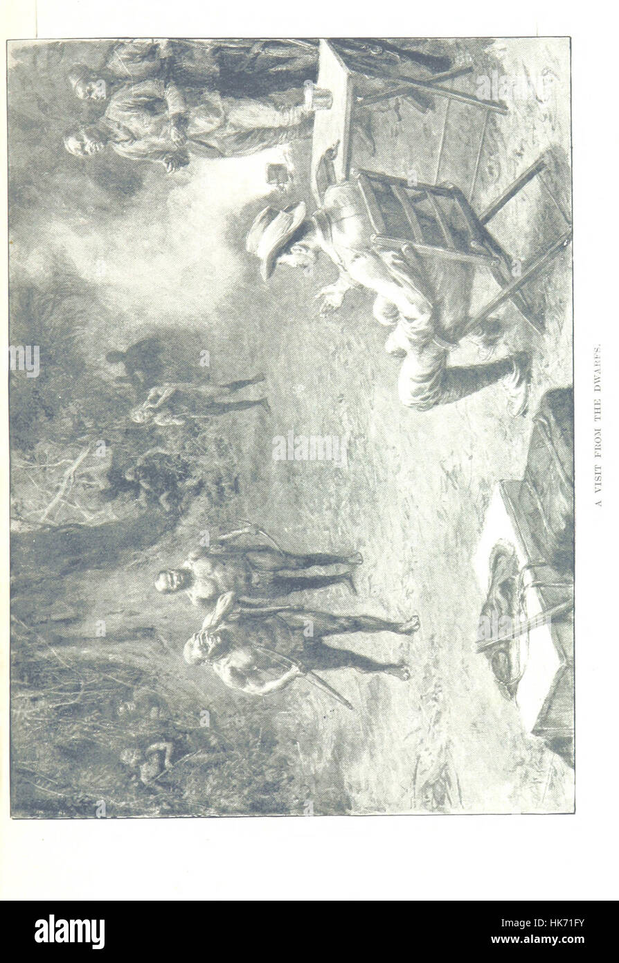 An illustration from 'In Dwarf Land and Cannibal Country,' depicting ...