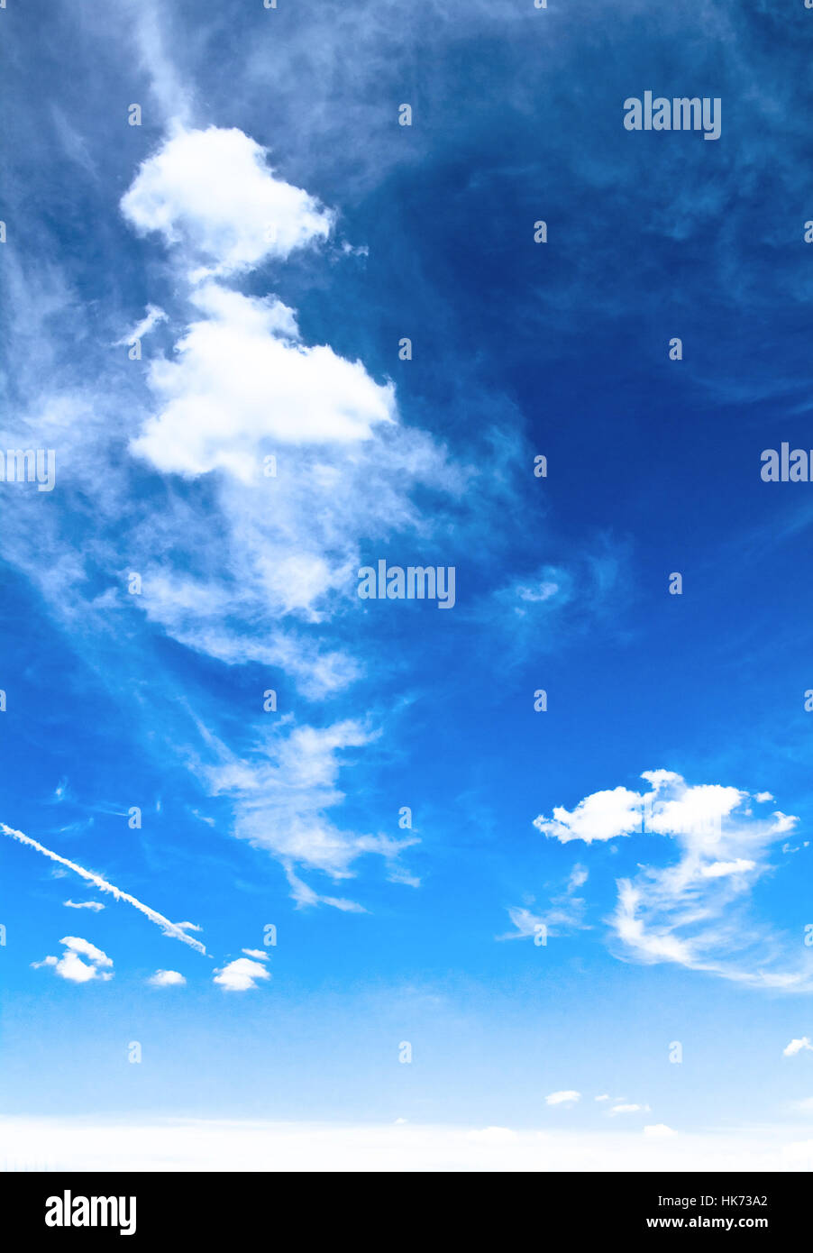 Blue sky and clouds. Summer vertical background Stock Photo - Alamy