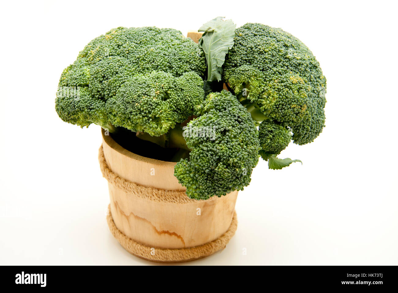 broccoli in a wooden tub Stock Photo - Alamy