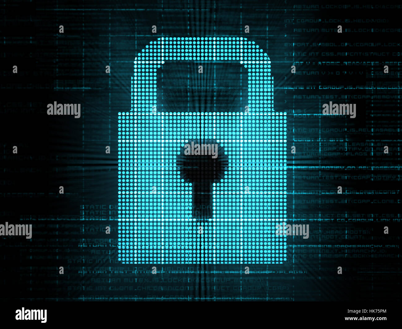 Blue digital lock on grid background Stock Photo - Alamy
