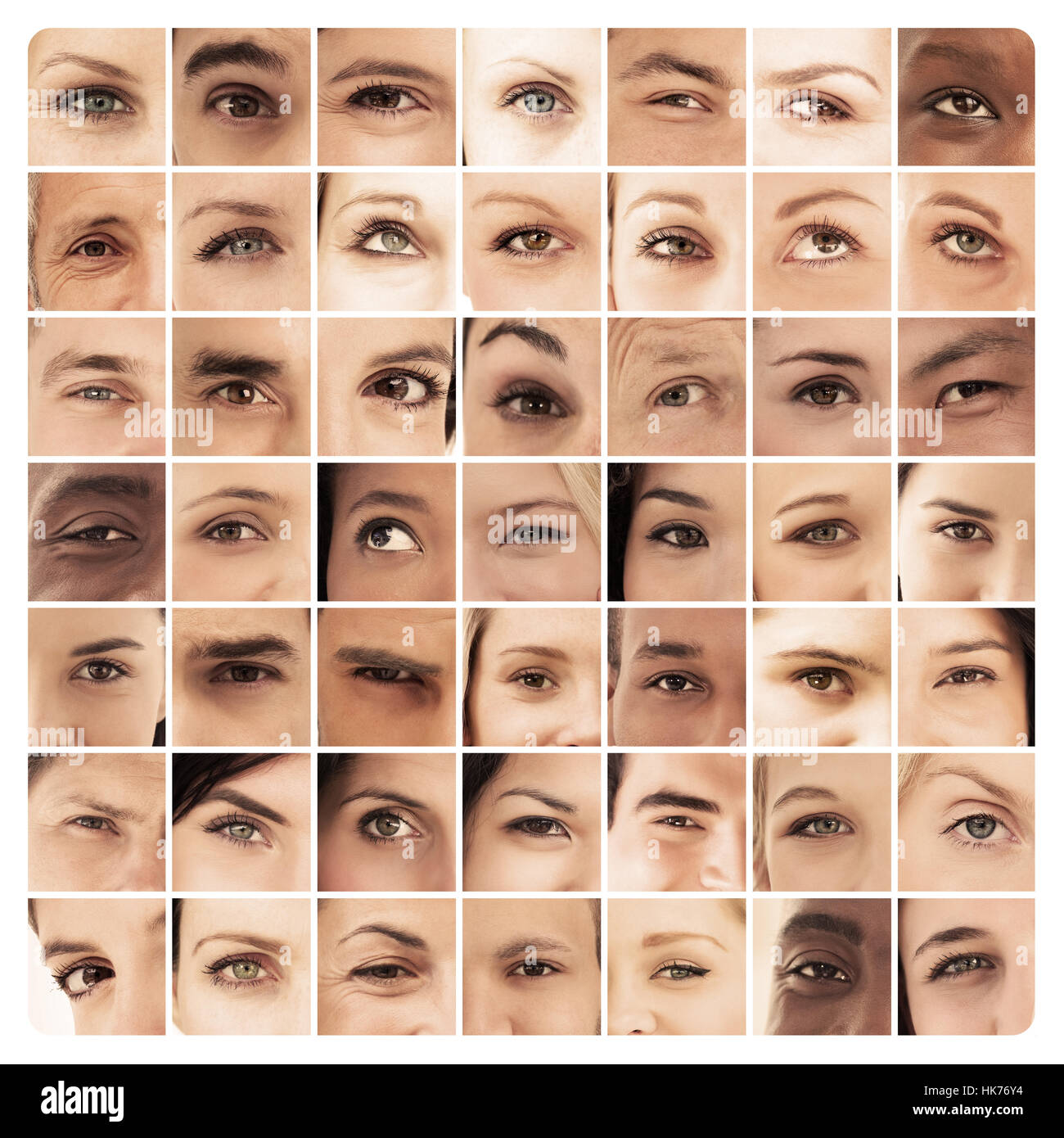 Collage of different pictures of various eyes in sepia Stock Photo - Alamy