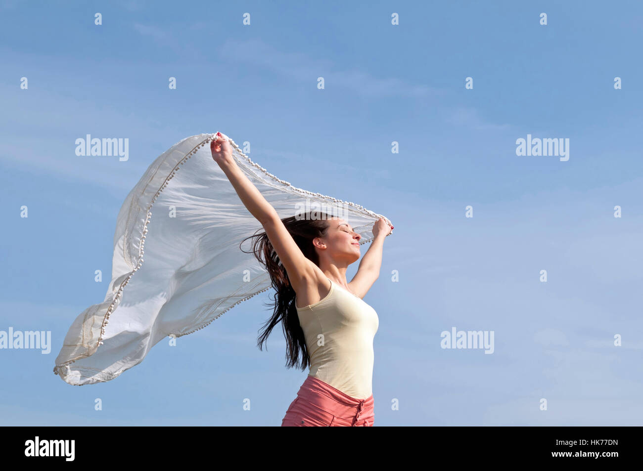 woman with flowing cloth Stock Photo - Alamy