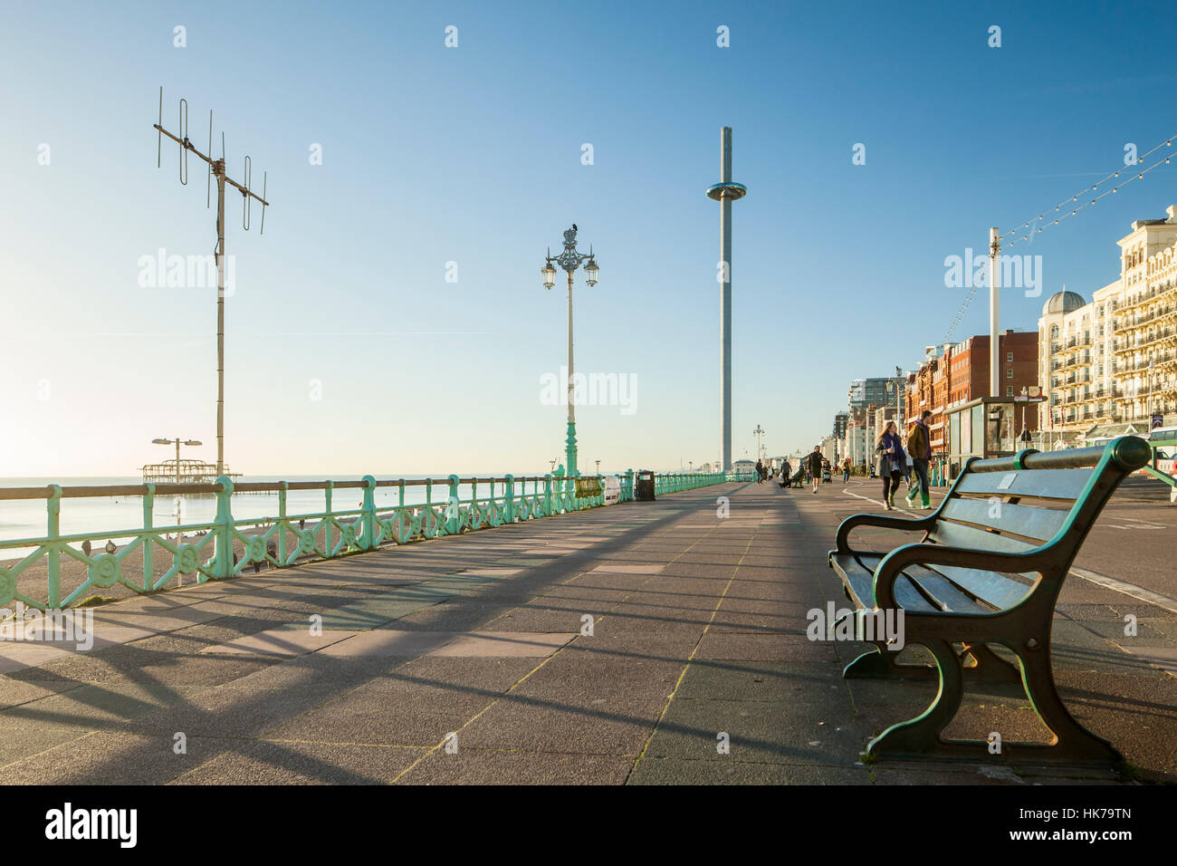 Winter afternoon on Brighton seafront, East Sussex, England Stock Photo ...