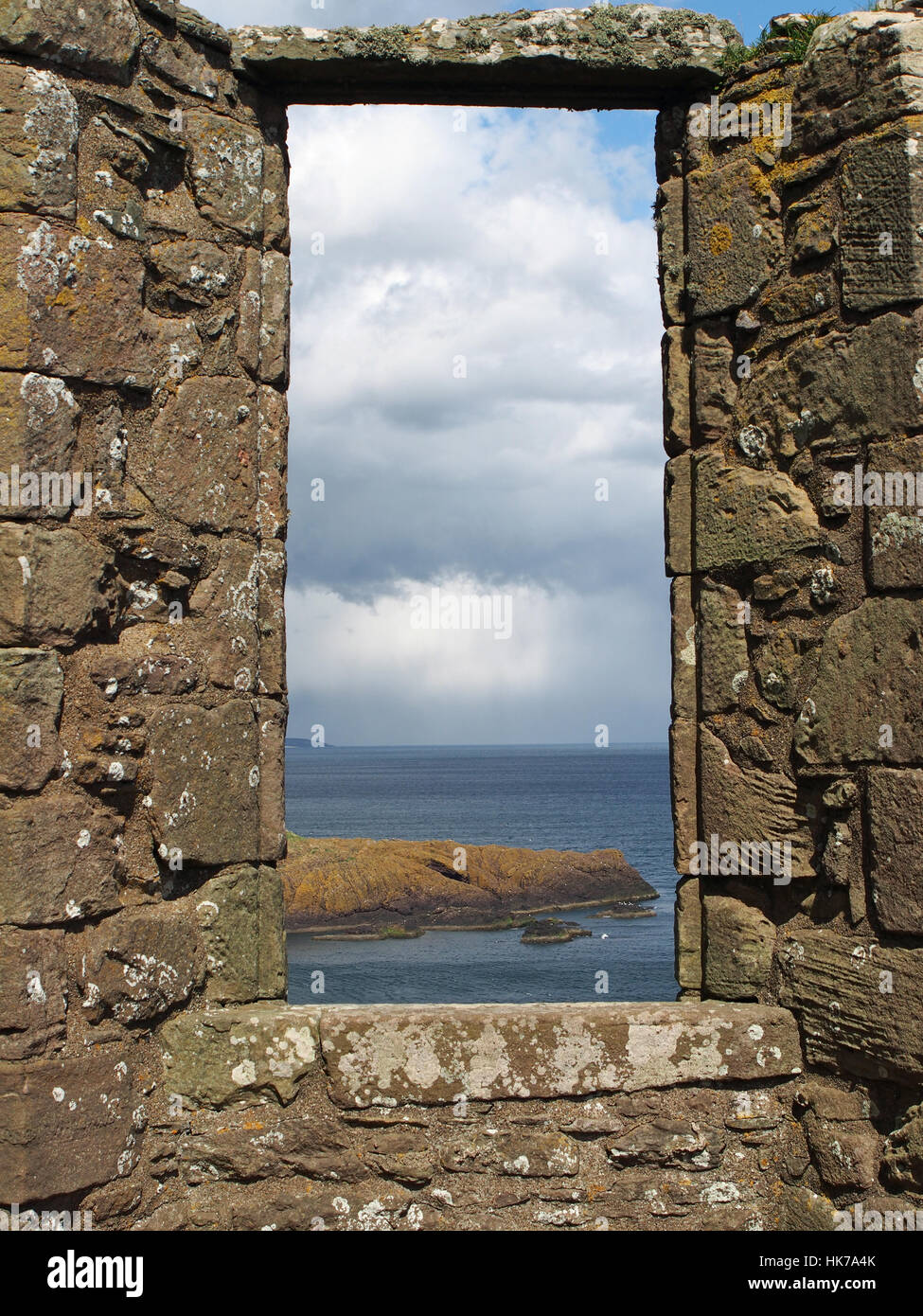 blue, stone, window, porthole, dormer window, pane, cloud, rock ...