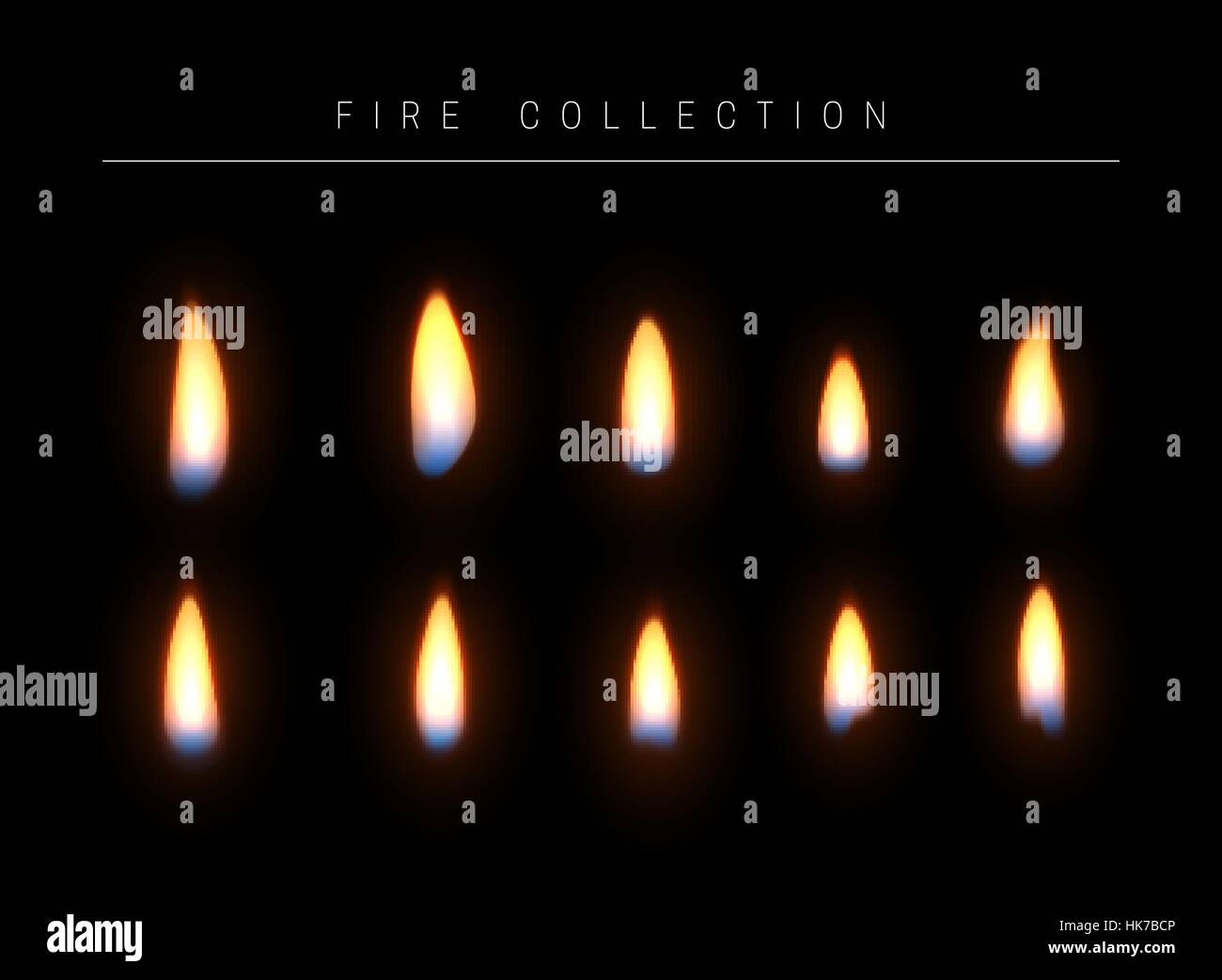Realistic fire flame isolated light effect Stock Vector Image & Art - Alamy