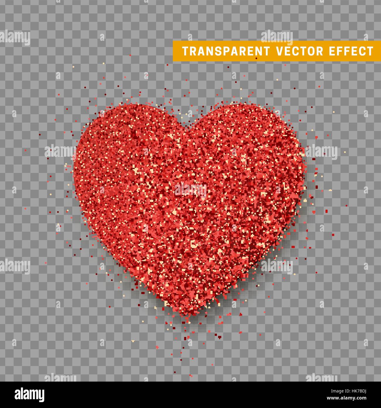 Valentines Day heart isolated, transparent vector effect background ...