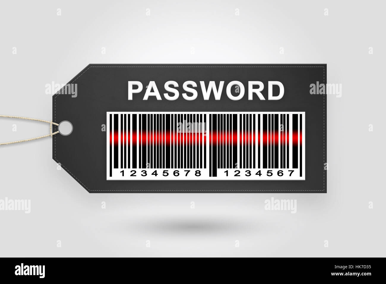 password price tag with barcode and grey radial gradient background ...