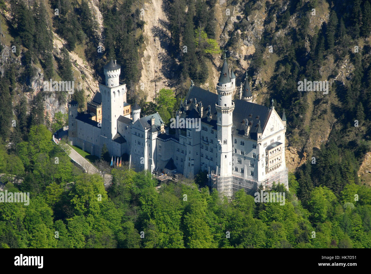 historical, bavaria, aerial view, germany, german federal republic ...
