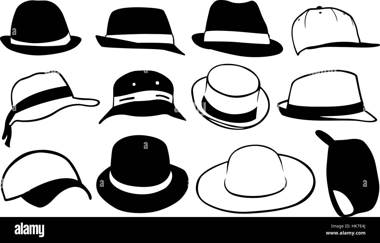 Set of different hats isolated Stock Vector Image & Art - Alamy