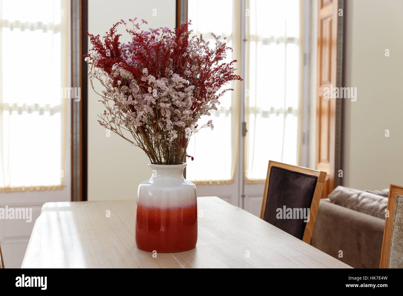 Flower Vase on Table Stock Photo - Alamy