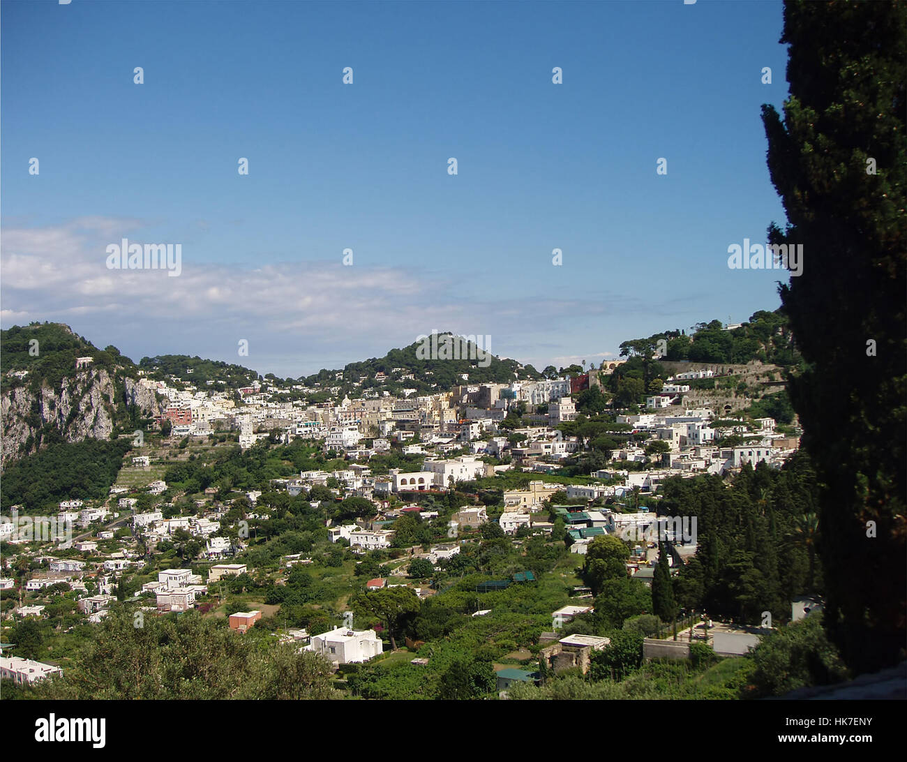 Houses on hill in Capri Stock Photo - Alamy