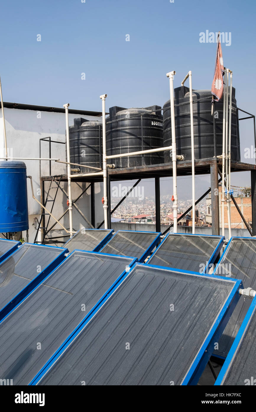 Nepal, Kathmandu, solar panels Stock Photo - Alamy