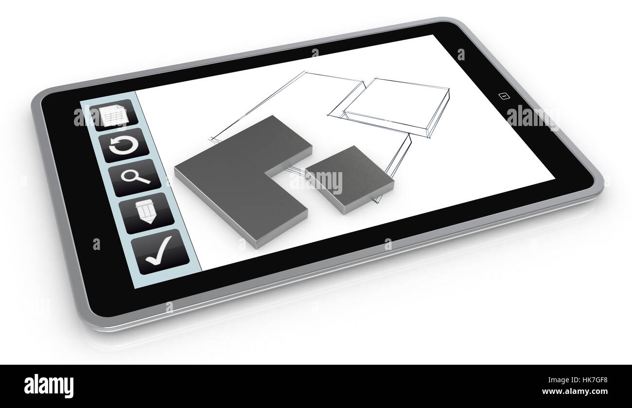 blue, application, isolated, model, design, project, concept, plan ...