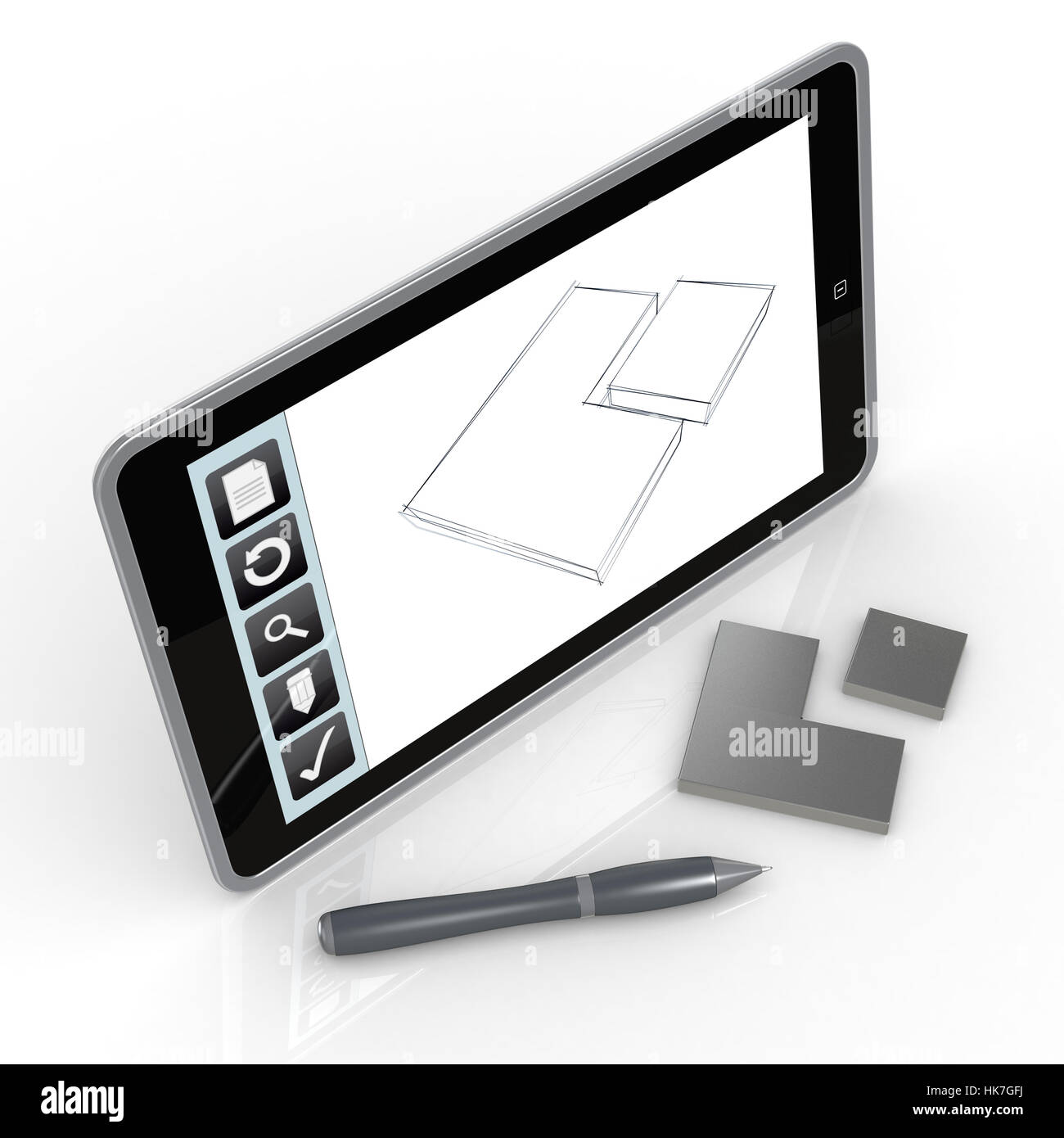 blue, application, isolated, model, design, project, concept, plan ...