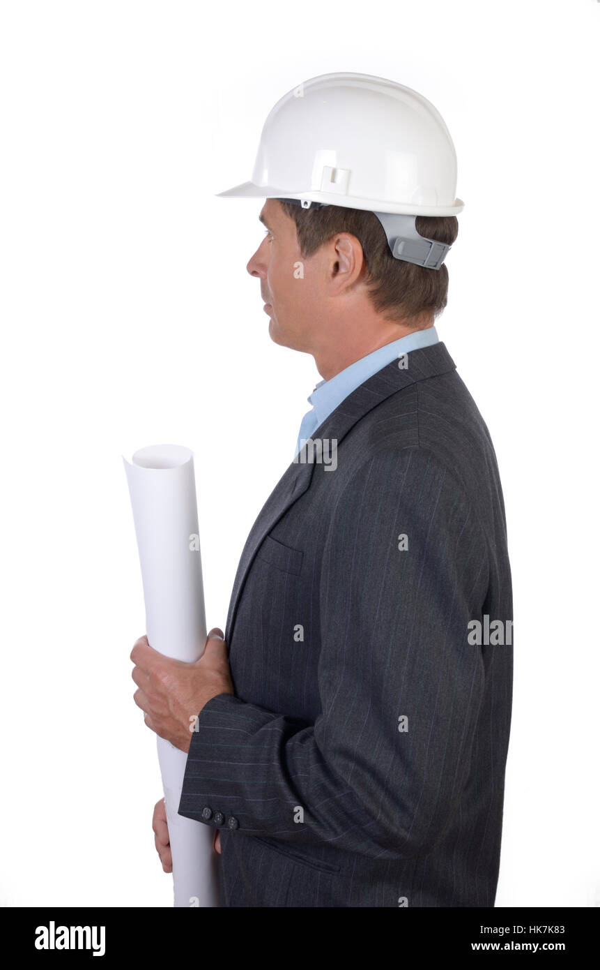 architect with safety helmet in profile Stock Photo - Alamy
