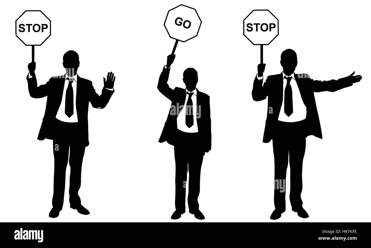 Stop And Go Signs Black And White