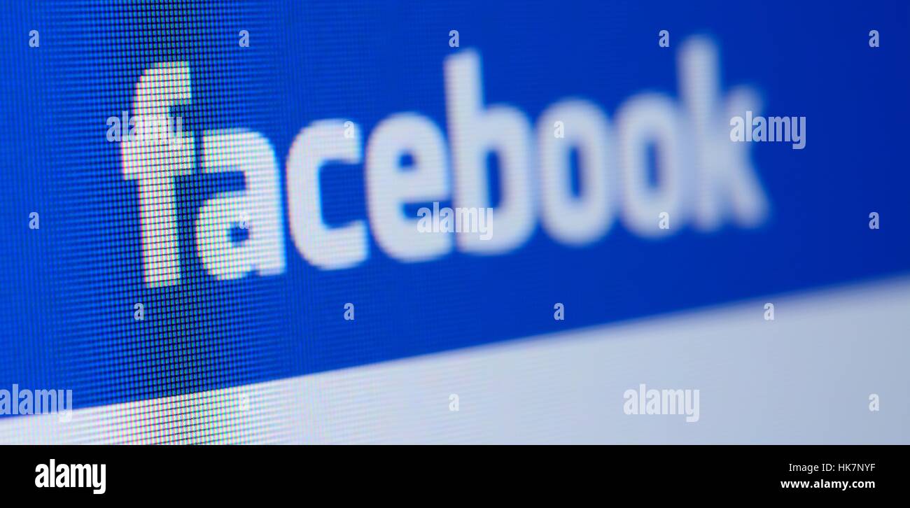 Facebook sign on screen Stock Photo - Alamy