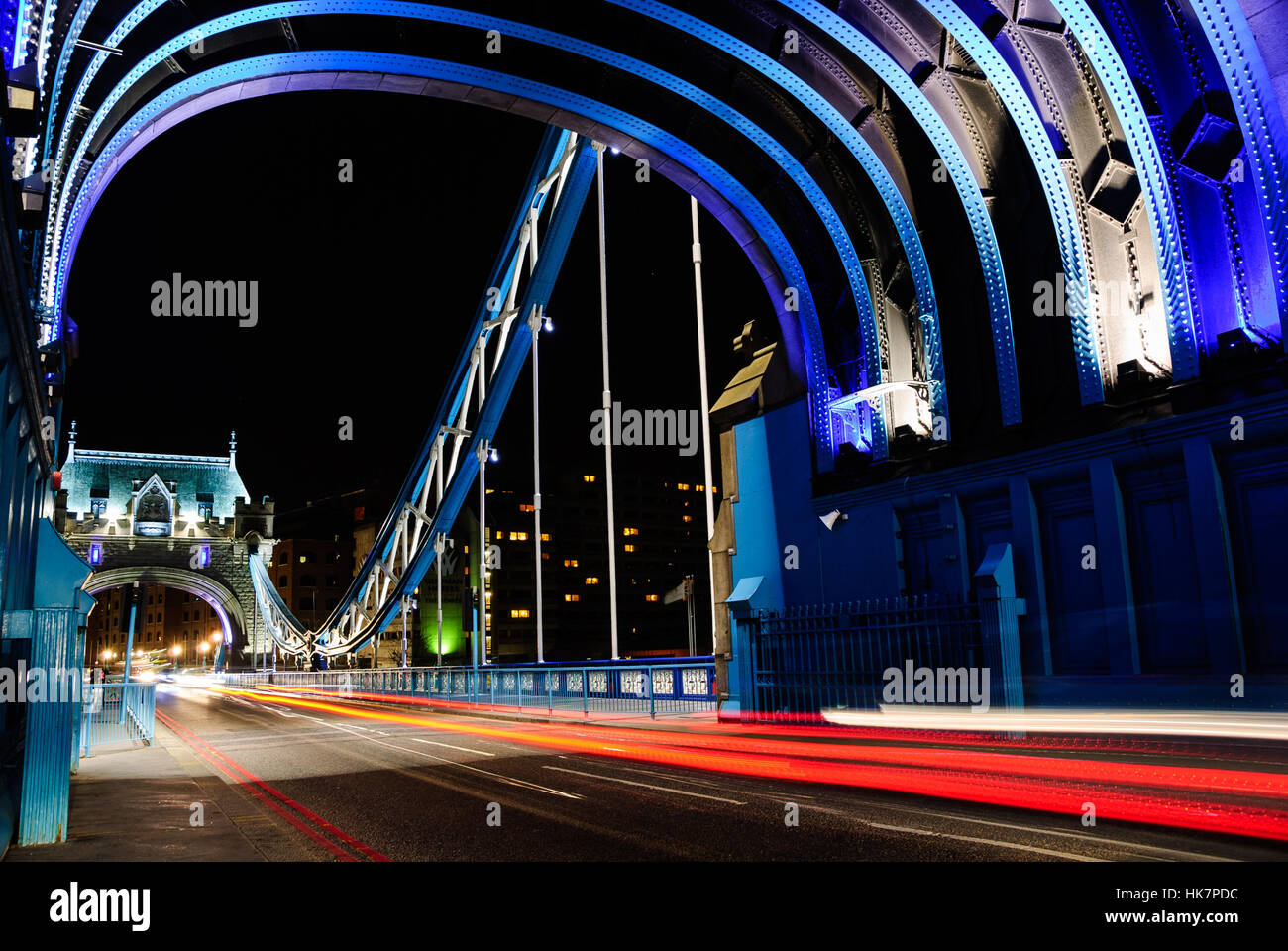 tower, colour, bridge, night, nighttime, lights, london, color, stripes ...