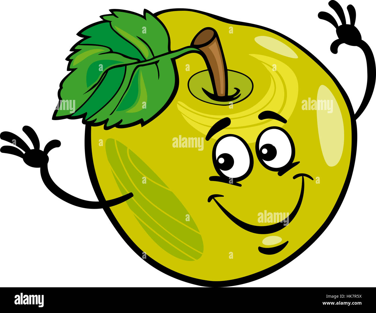 illustration, fruit, character, funny, juicy, cartoon, mascot, apple ...