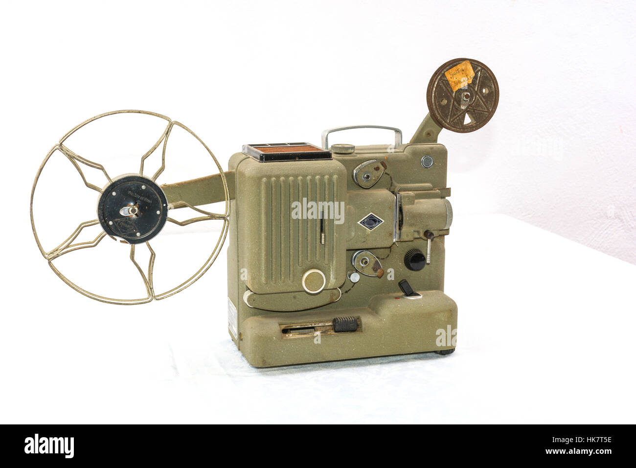 old film projector. projects, one frame imprinted on film, and through ...