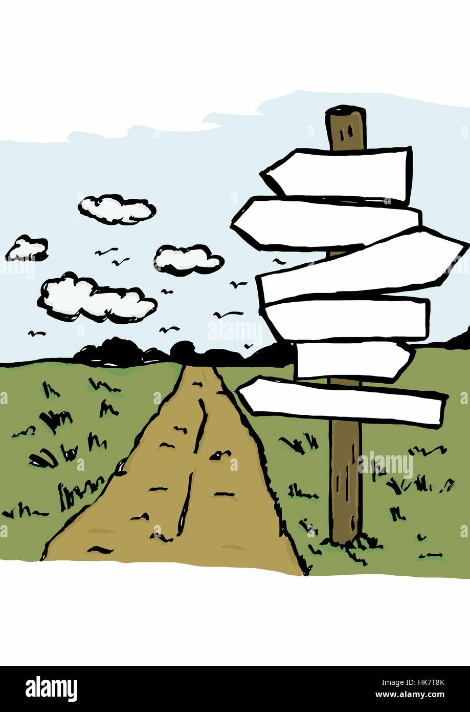 Road with signs Stock Photo - Alamy