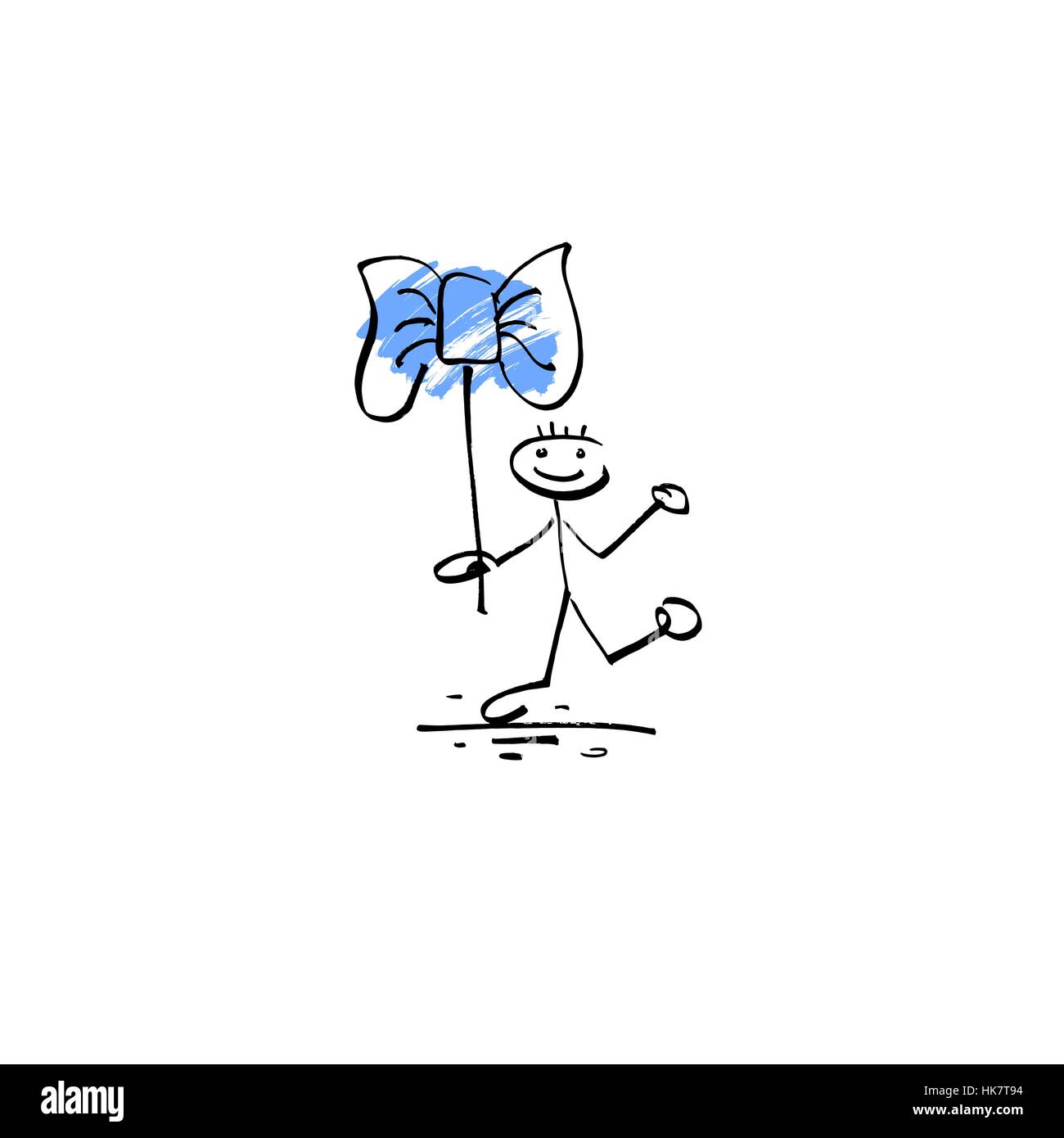 hand drawing sketch human smile stick figure Stock Vector Image & Art ...