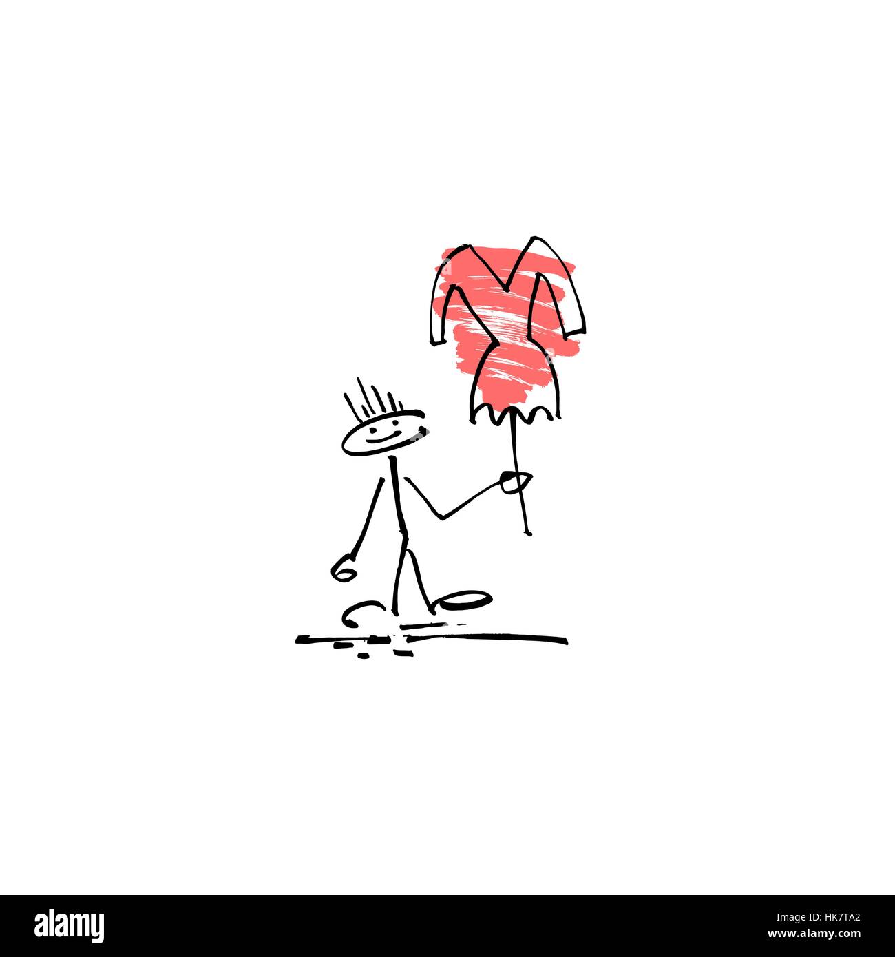 Hand drawing human smile stick hi-res stock photography and images - Alamy