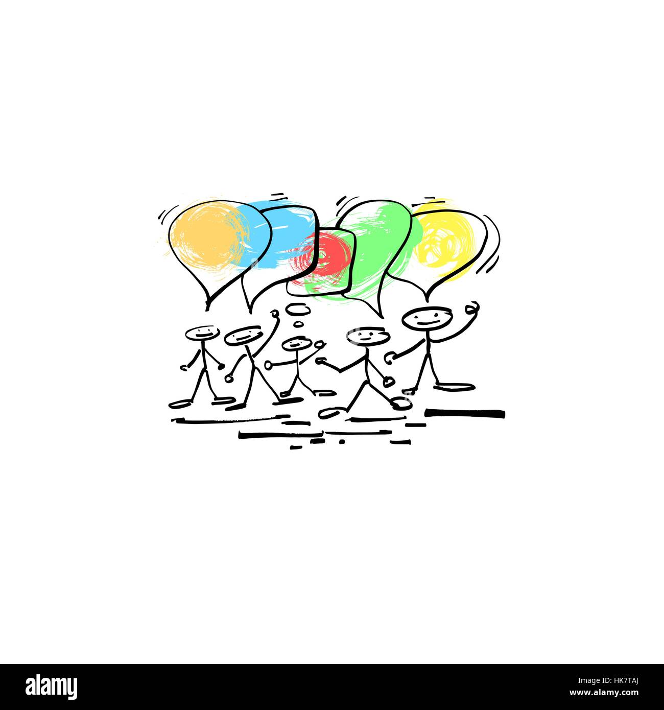 Stickman illustration kids speech bubbles hi-res stock photography and ...