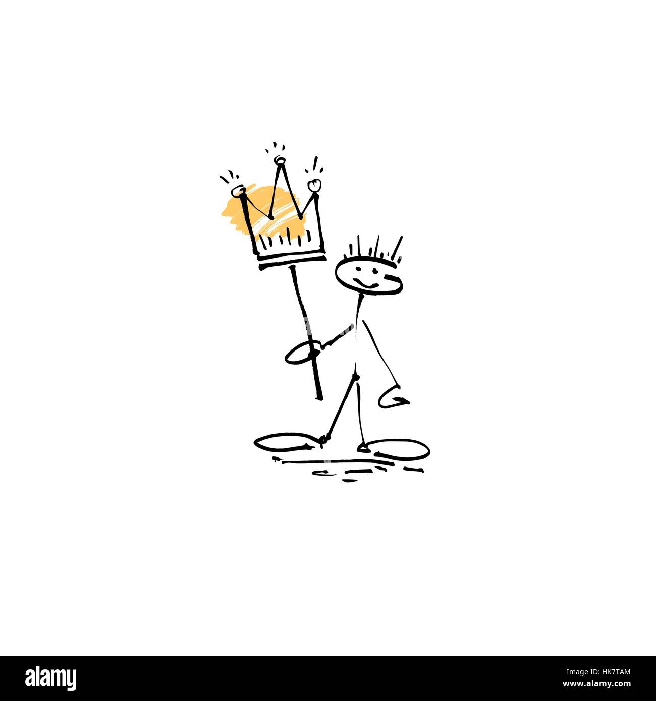 Stick figure man with crown Stock Vector Images - Alamy