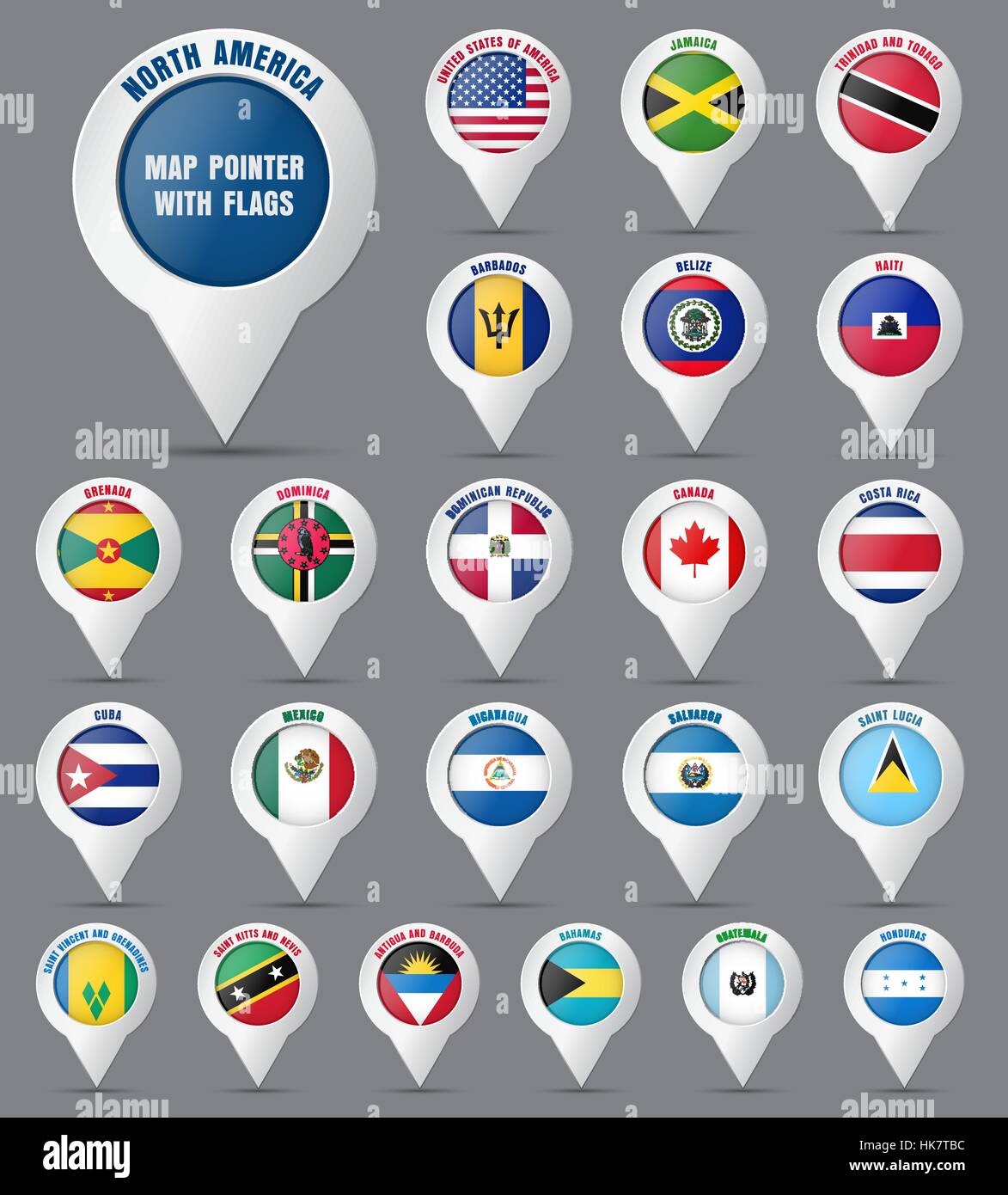 Flags Of North American Countries With Names