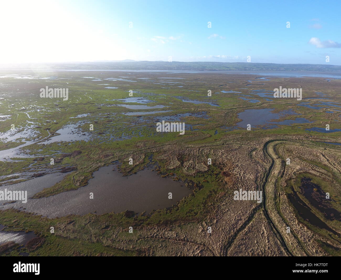 Aerial photograph of the river Dee estuary Stock Photo - Alamy