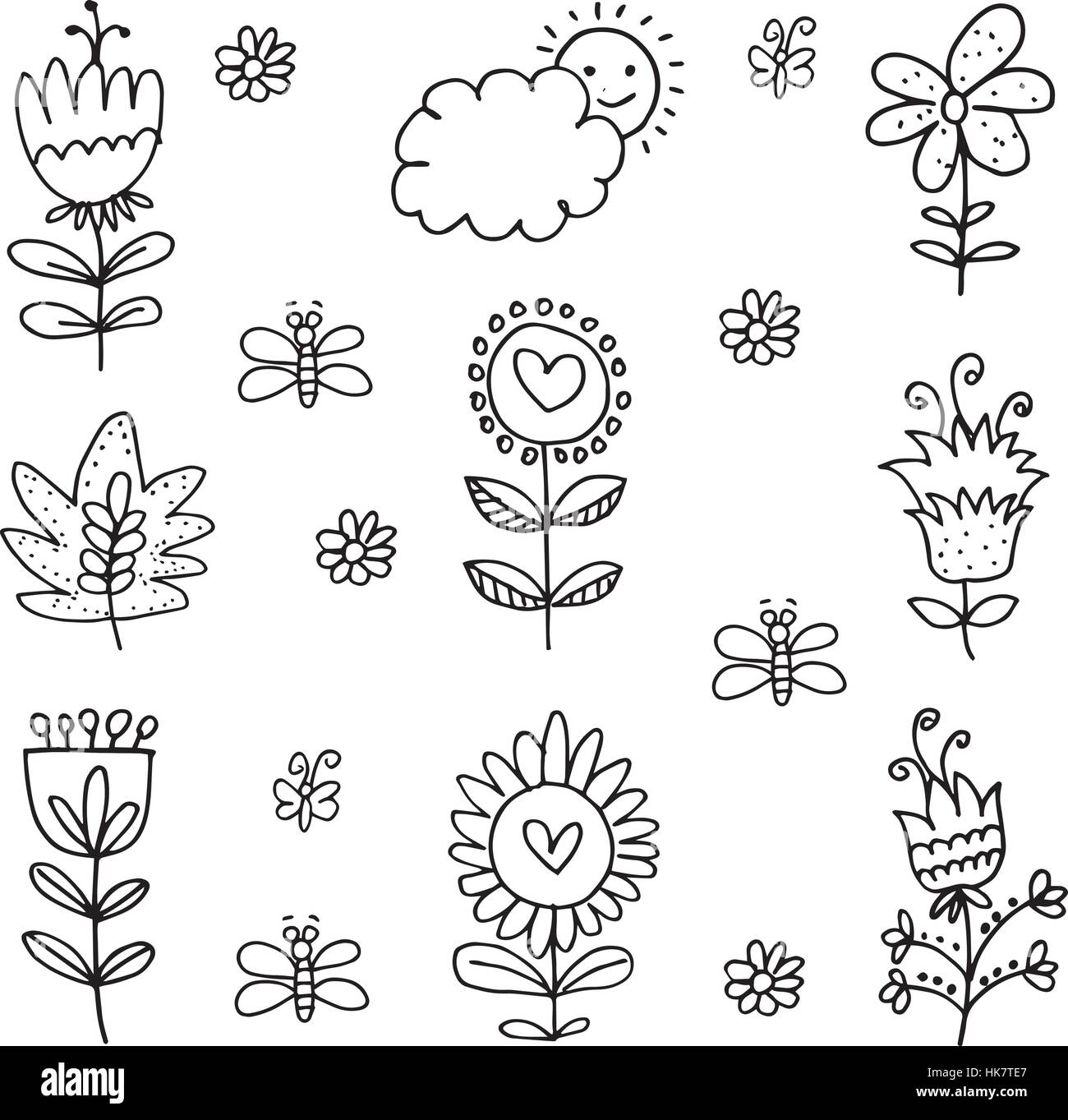 Vector art of spring with hand draw Stock Vector Image & Art - Alamy