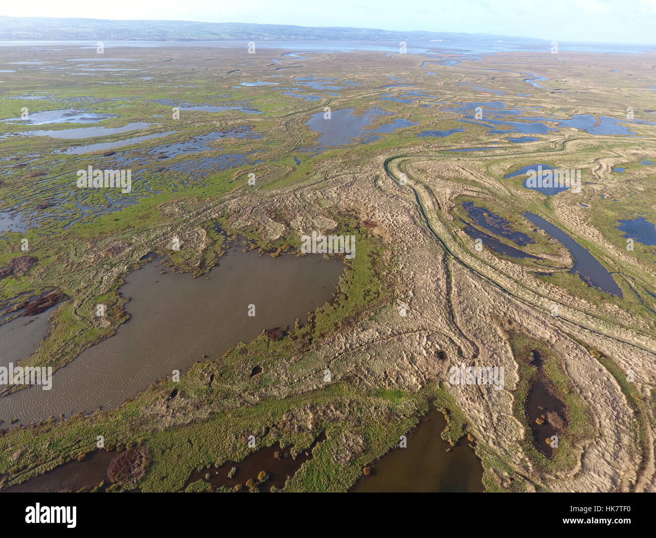 Aerial photograph of the river Dee estuary Stock Photo - Alamy