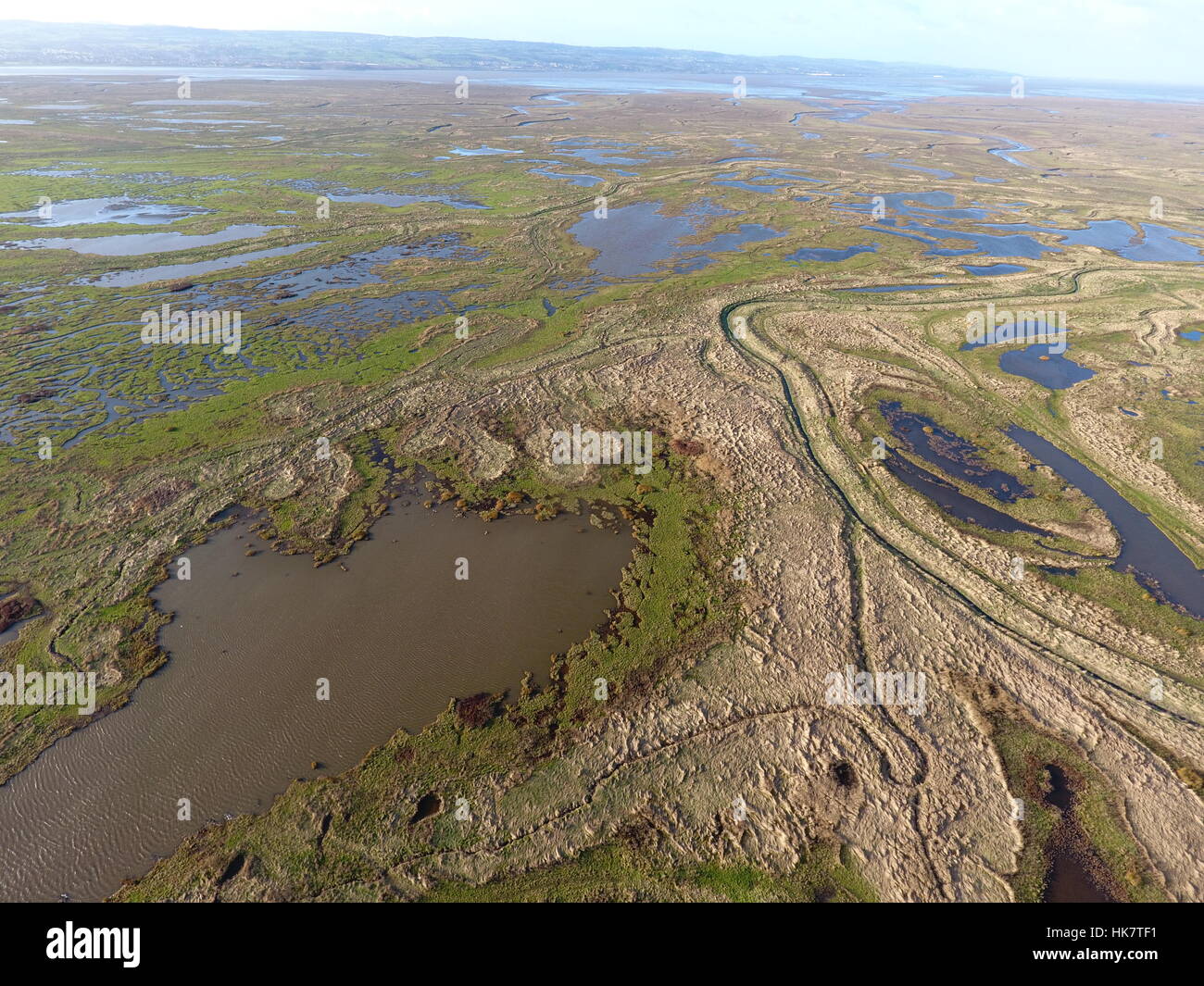 Aerial photograph of the river Dee estuary Stock Photo - Alamy